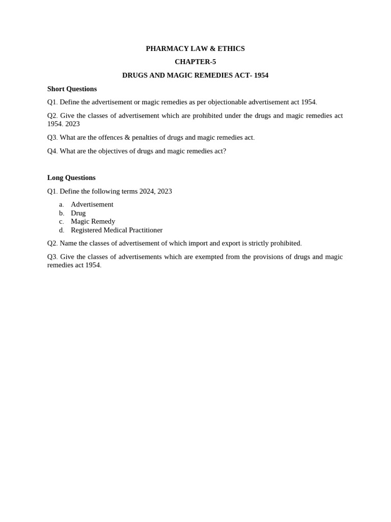 Overview of the Drugs and Magic Remedies Act | PDF | Drugs | Advertising