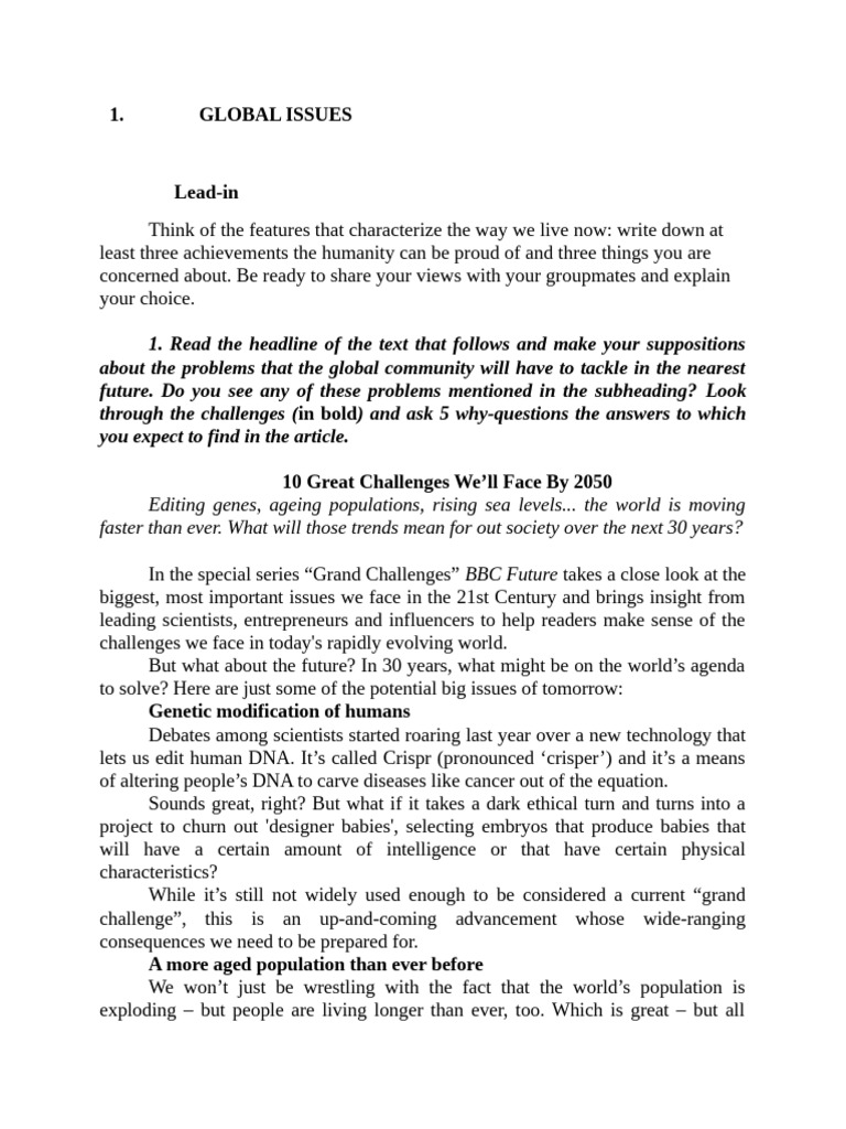 Global Challenges | PDF