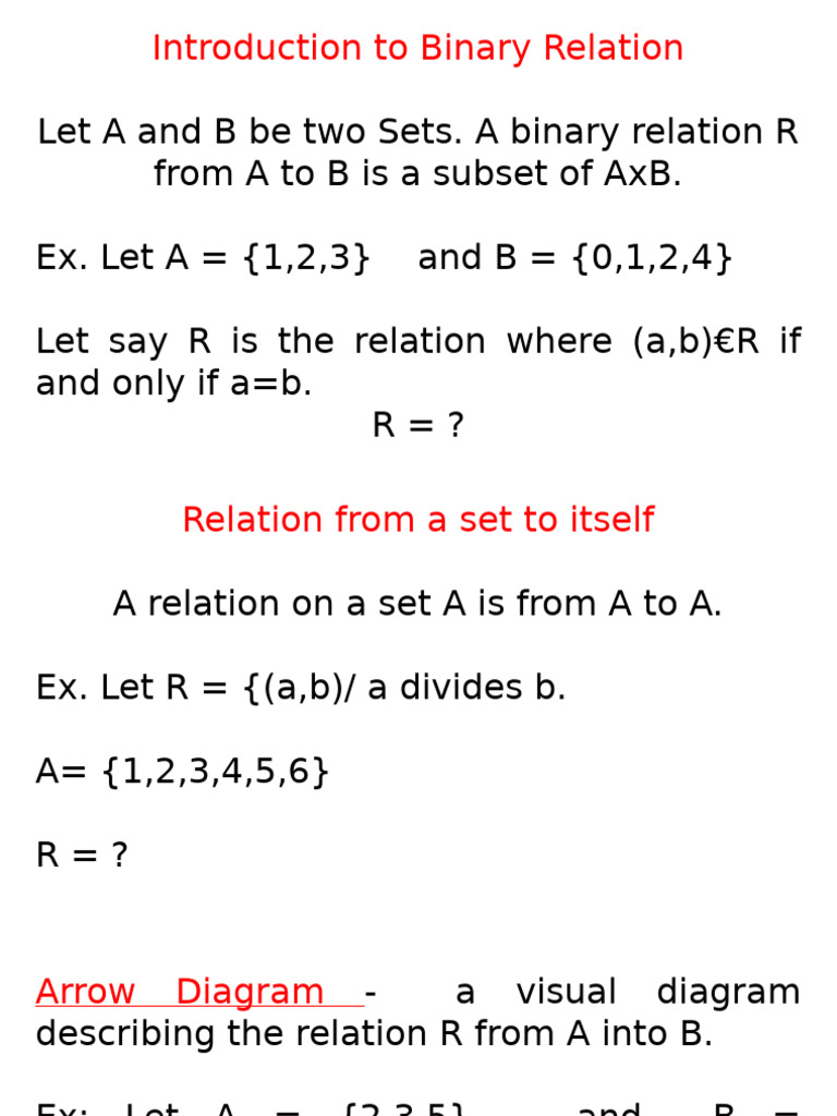 Introduction To Relation | PDF