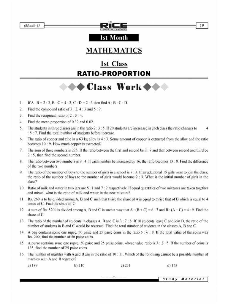 Maths WBCS New SM (Month 1) | PDF