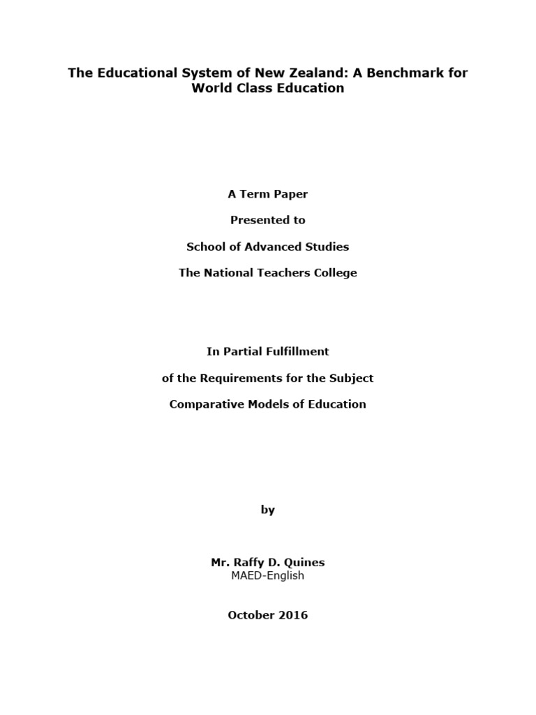 New Zealand's Education System Benchmark | PDF | Curriculum | Learning