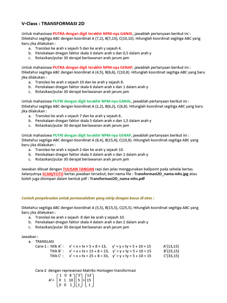 Transformasi 2 D | PDF