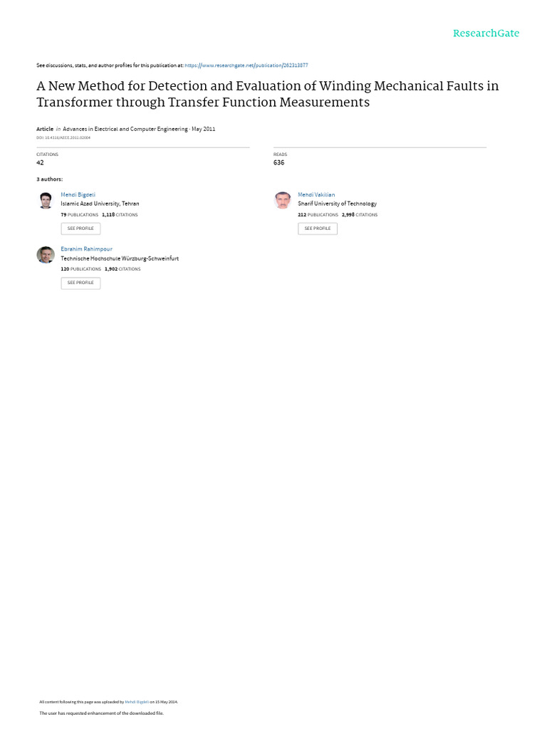 A New Method For Detection and Evaluation of Winding Mechanical Faults in Transformer Through ...