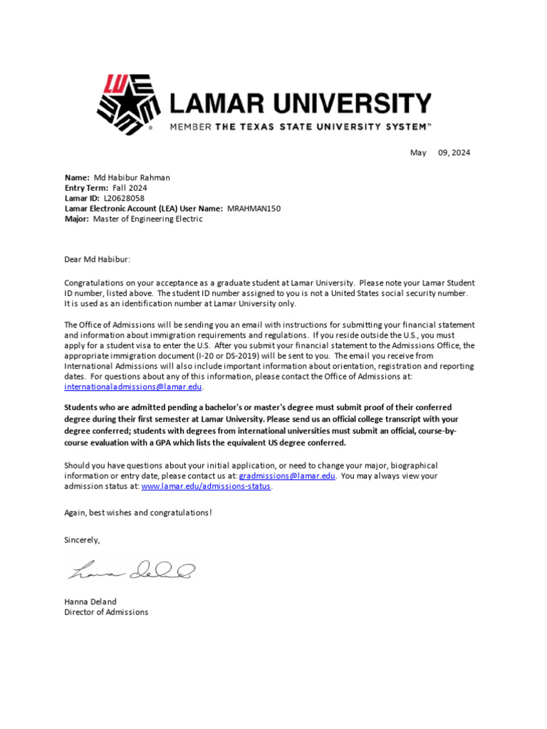 GRI Acceptance Letter | PDF