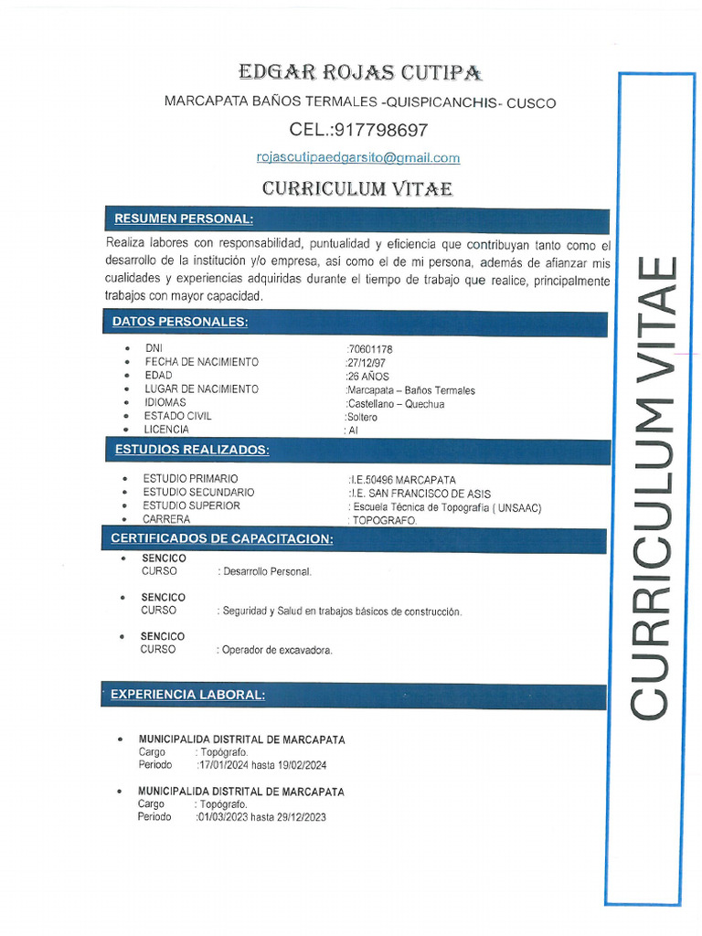 CV Edgar Rojas | PDF