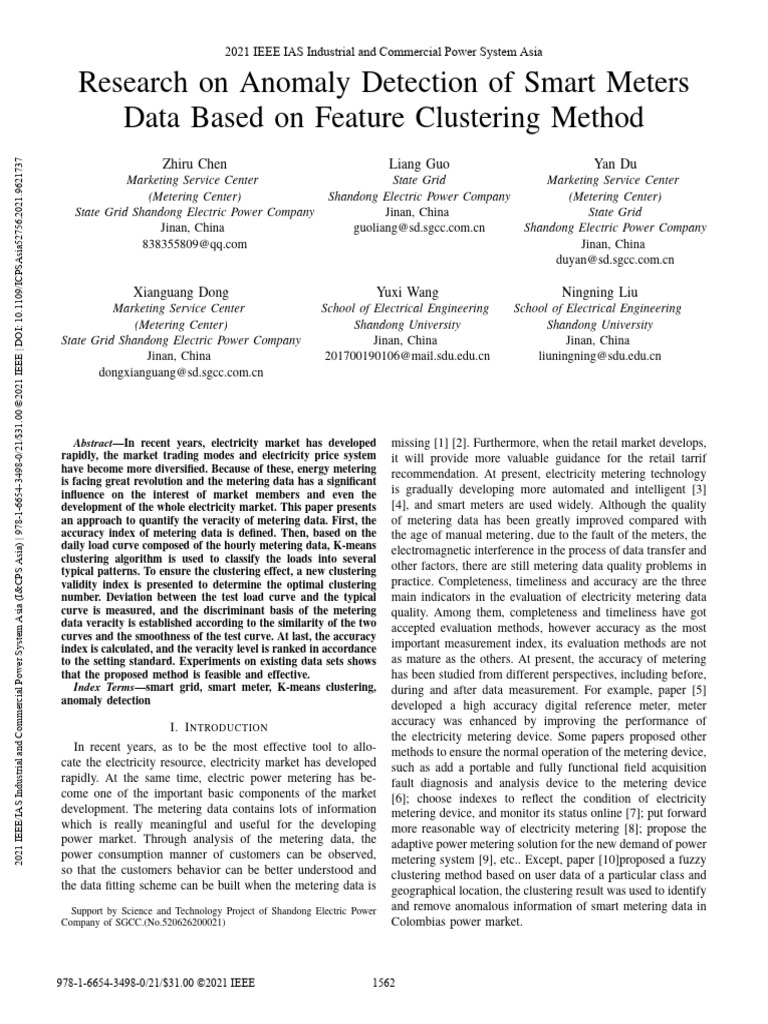 Research_on_Anomaly_Detection_of_Smart_Meters_Data_Based_on_Feature_Clustering_Method | PDF ...
