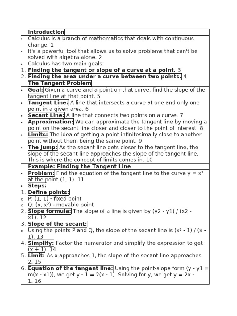 Introduction to Calculus Concepts | PDF | Tangent | Slope