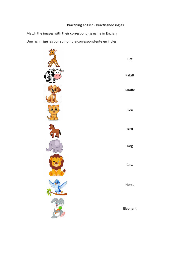 Practicando Inglés Con Imágenes | PDF