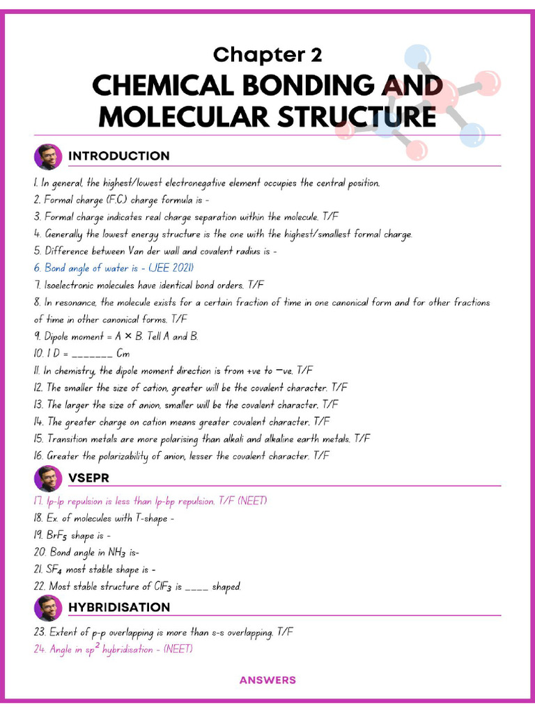 Chemical Bonding & Molecular Structure CHEMHACK | PDF
