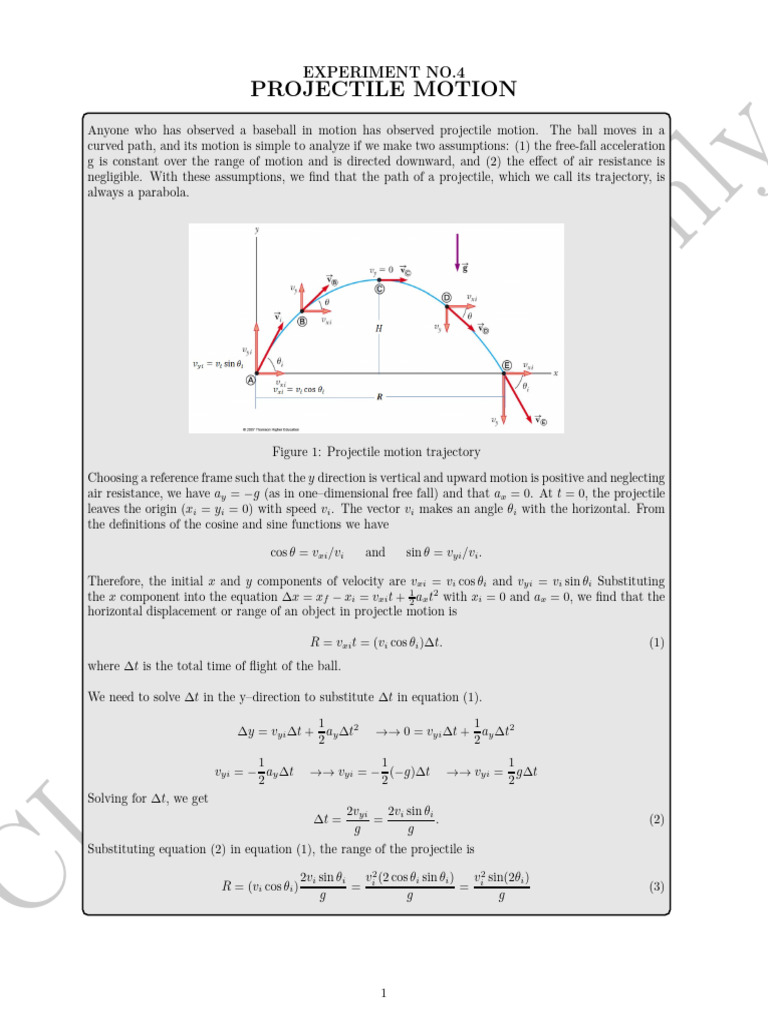 (Template) Projectile Motion Procedure 2 | PDF | Dynamics (Mechanics) | Physical Phenomena