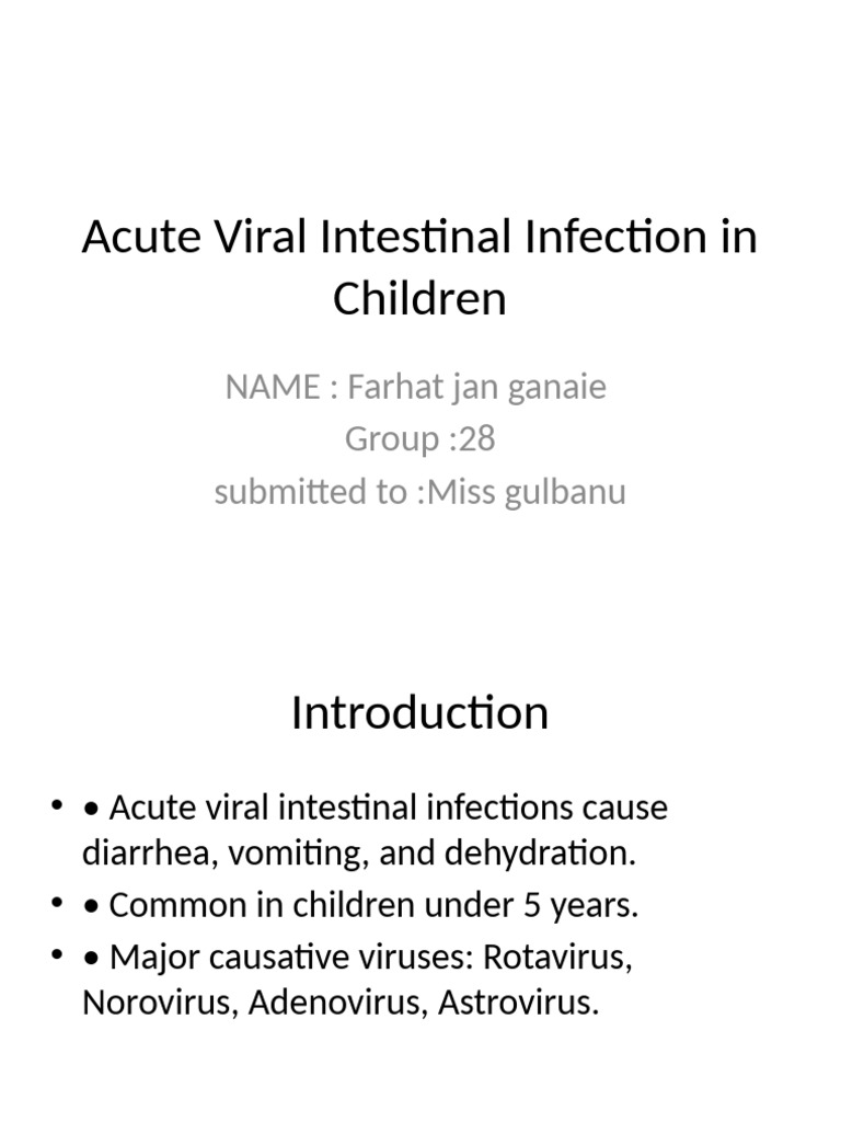 Acute Viral Intestinal Infection Fixed | PDF | Diarrhea | Medical ...