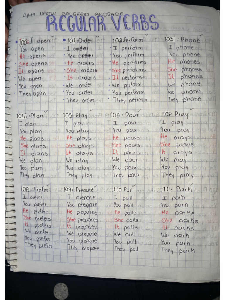 Regular Verbs | PDF