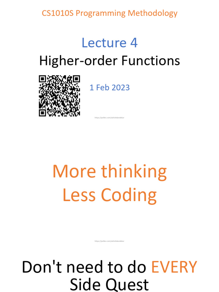 Higher-order Functions in CS1010S | PDF | Integral | Function (Mathematics)
