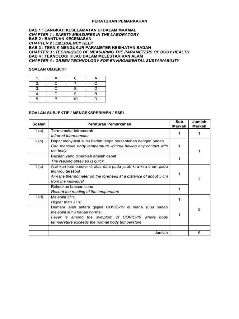 Prolab Sains T4 - Skema Bab 1 - 4 | PDF