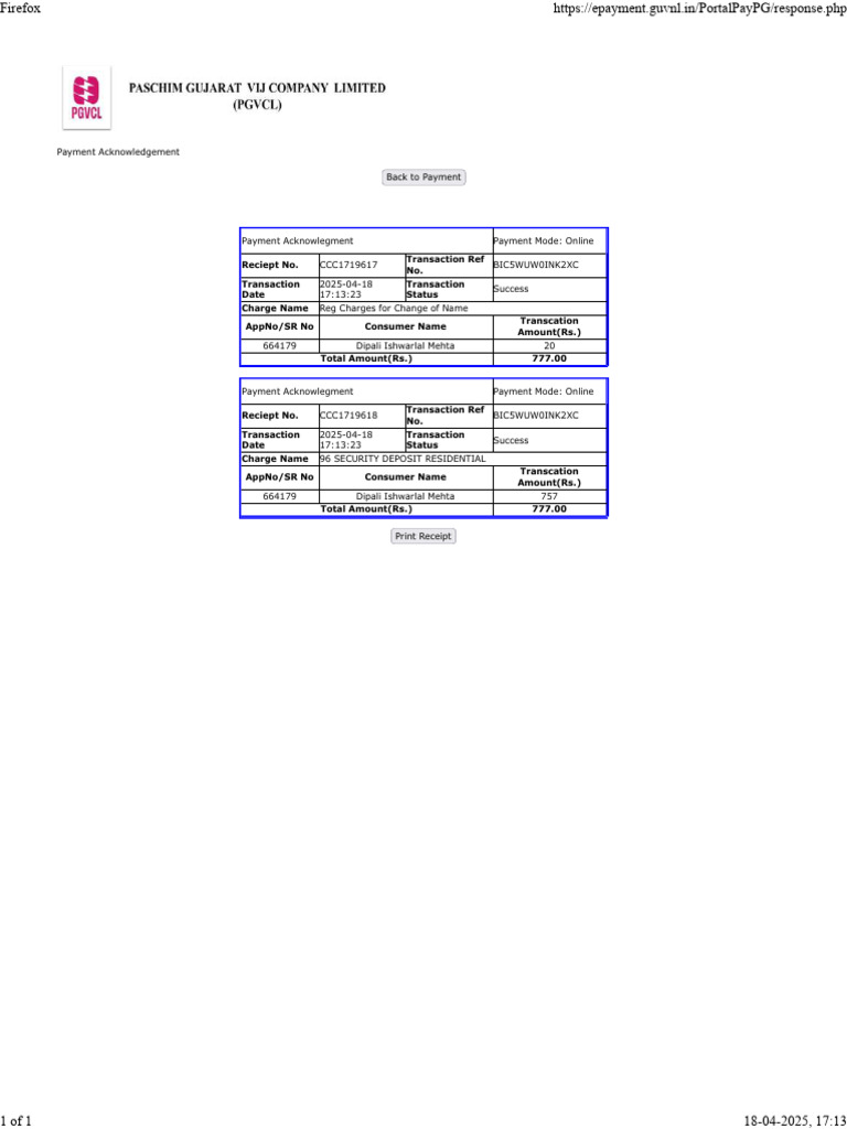 Dipali Ishwarlal Mehta Receipt | PDF | Receipt | Business