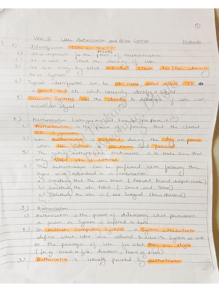 2nd Unit Authentication and Access Control | PDF