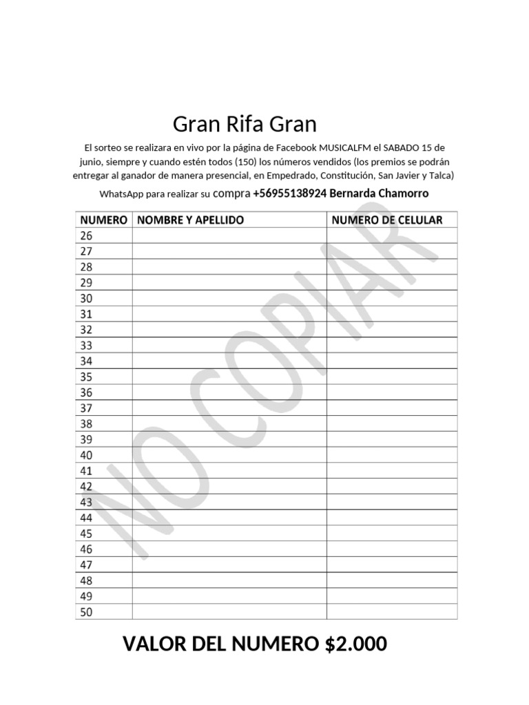 Gran Rifa 26-50 | PDF