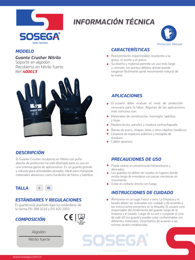 400013 Guante Crusher Nitrilo | PDF | Guante | Madera