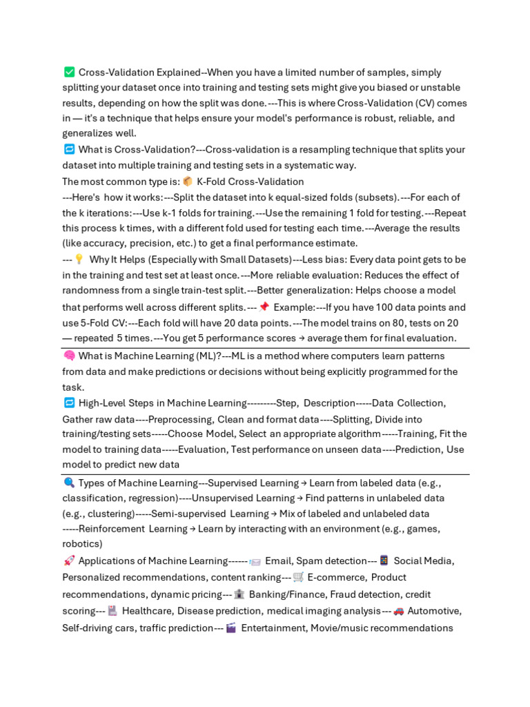AIMl TA2 | PDF | Cross Validation (Statistics) | Machine Learning