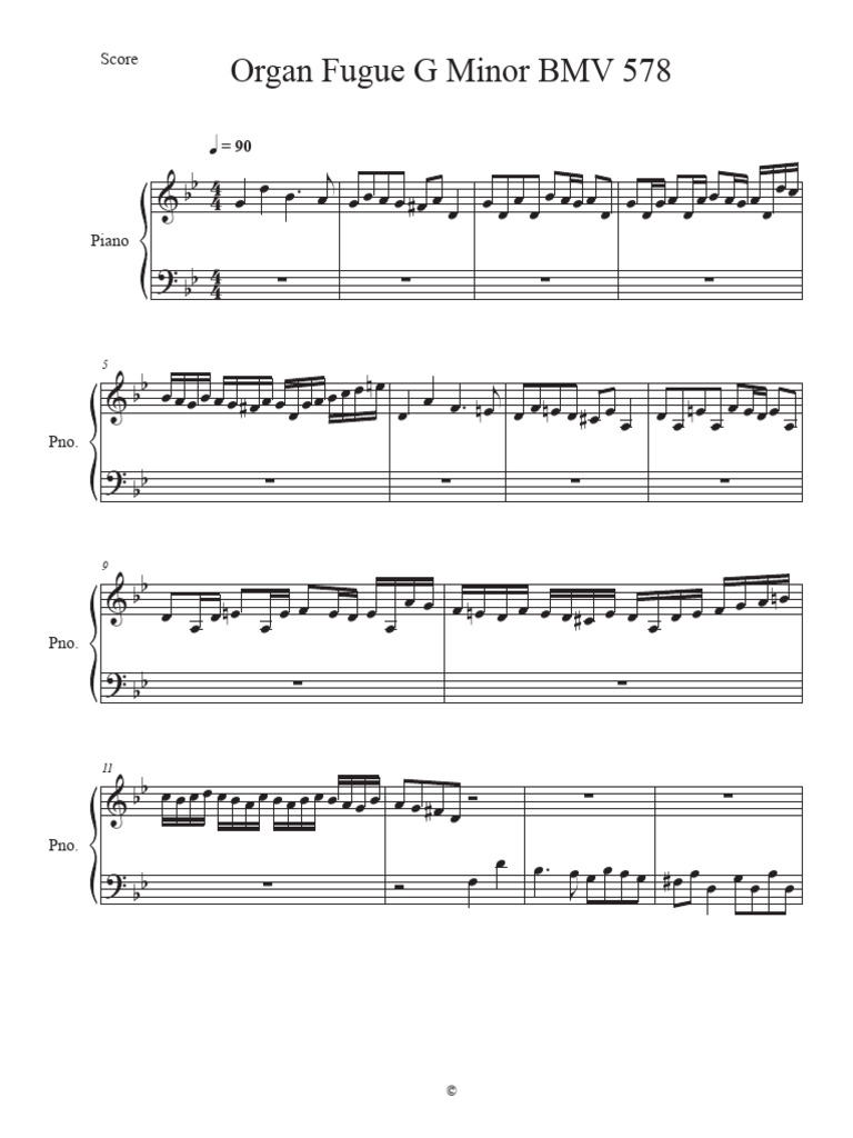 Organ Fugue Performance Part - Score | PDF | Musical Compositions ...