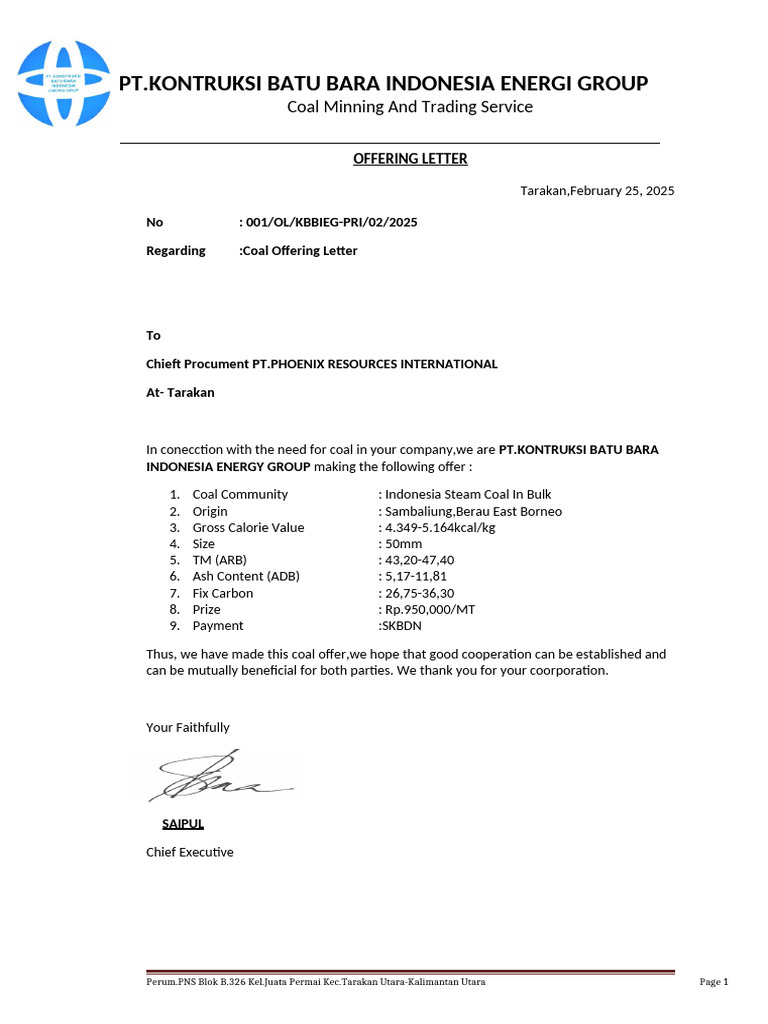 OFFERING LETTER | PDF
