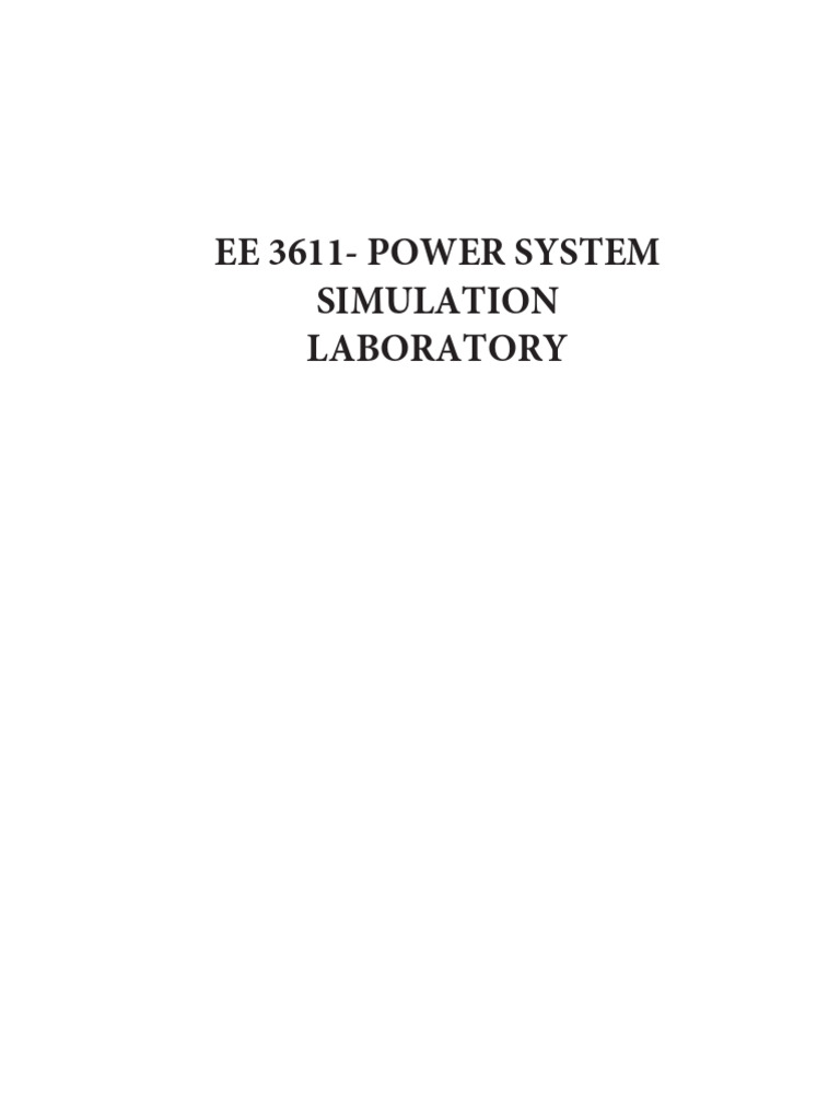 Ee3611-Power System Laboratory Manual | PDF | Matrix (Mathematics ...