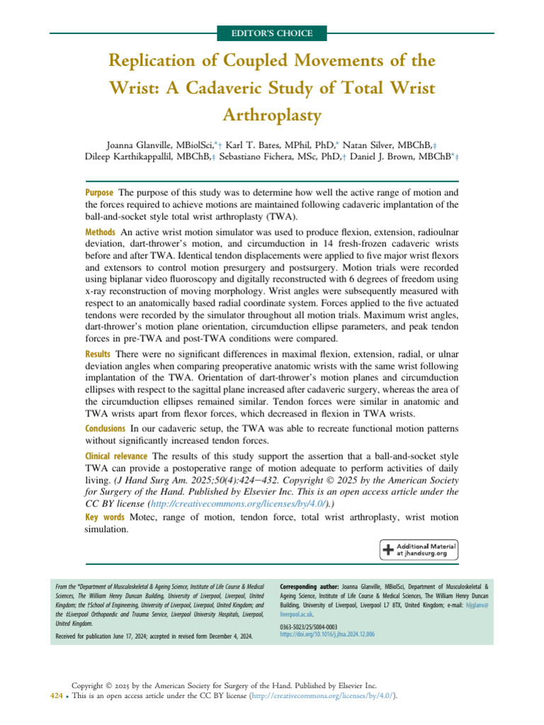 Replication-of-Coupled-Movements-of-the-Wrist--A-C | PDF | Anatomical ...