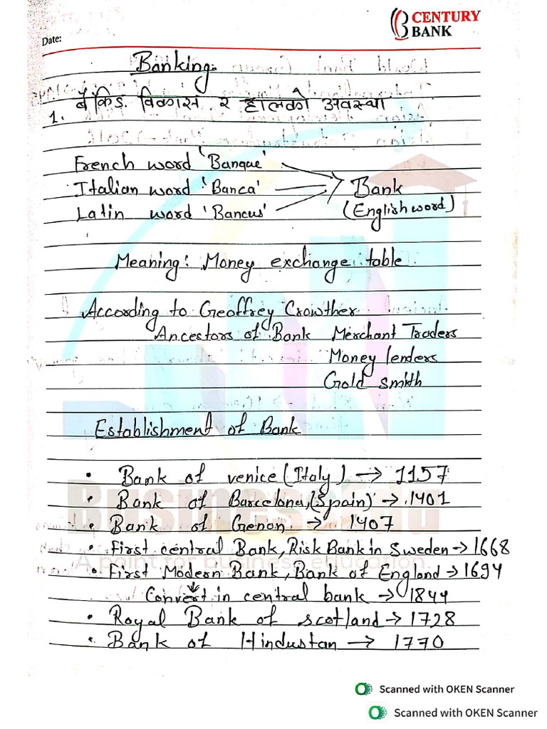 NRB Pretest Meaning and History of Bank | PDF