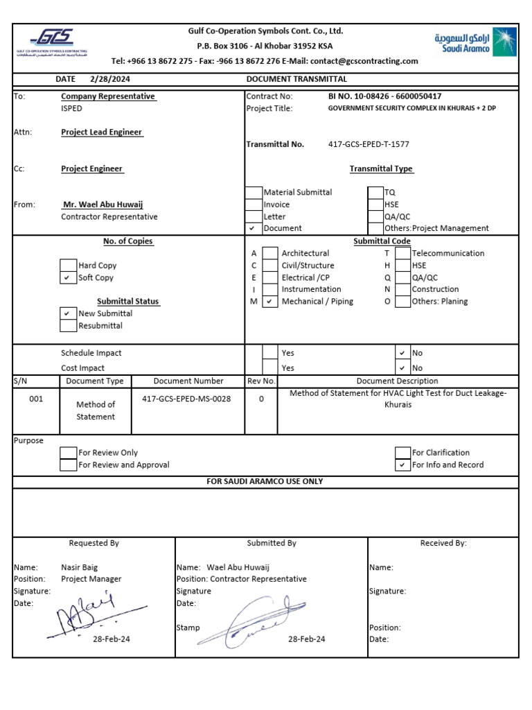 HVAC Duct Leakage Testing Method Statement | PDF | Duct (Flow) | Building