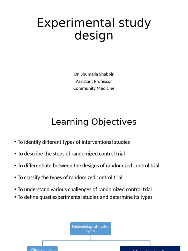 11 Experimental - Study Design | PDF | Randomized Controlled Trial | Experiment