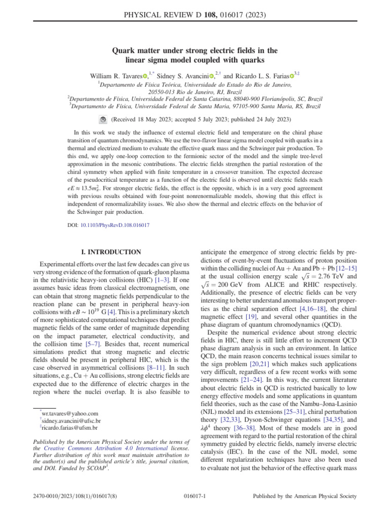 Quark Matter Under Strong Electric Fields in The Linear Sigma Model ...