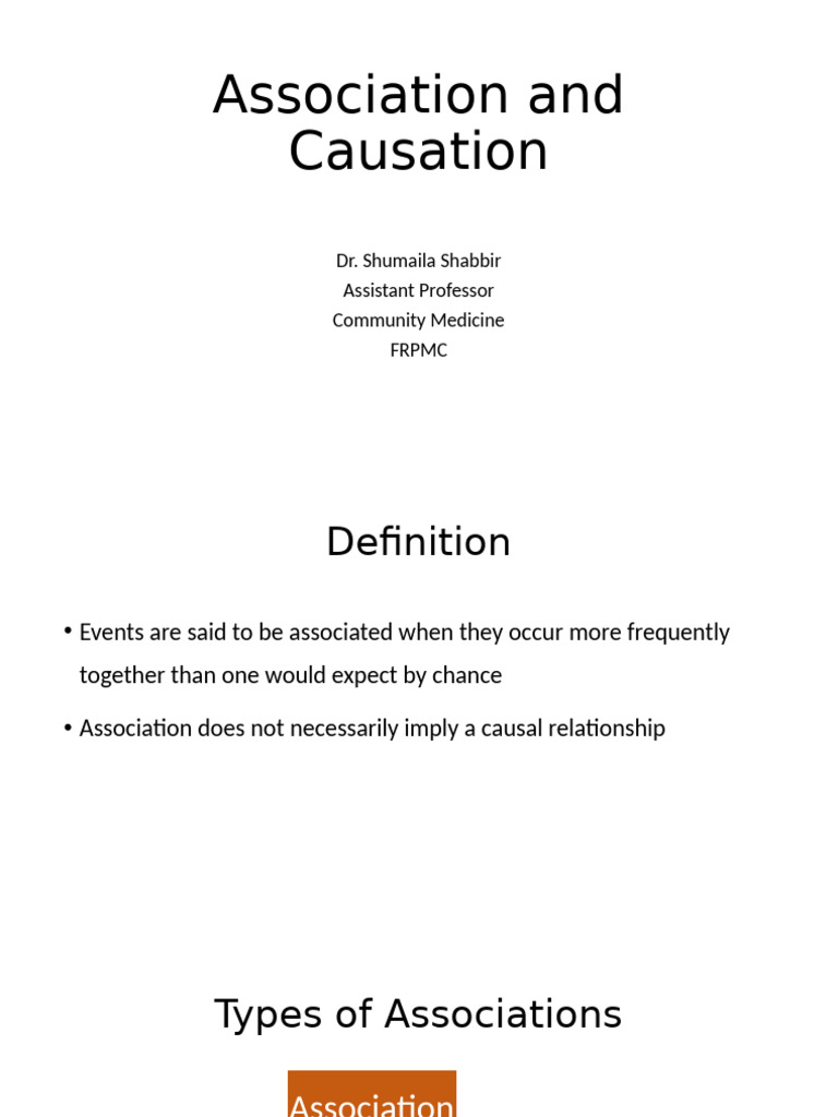 16 Association and Causation | PDF | Odds Ratio | Cancer