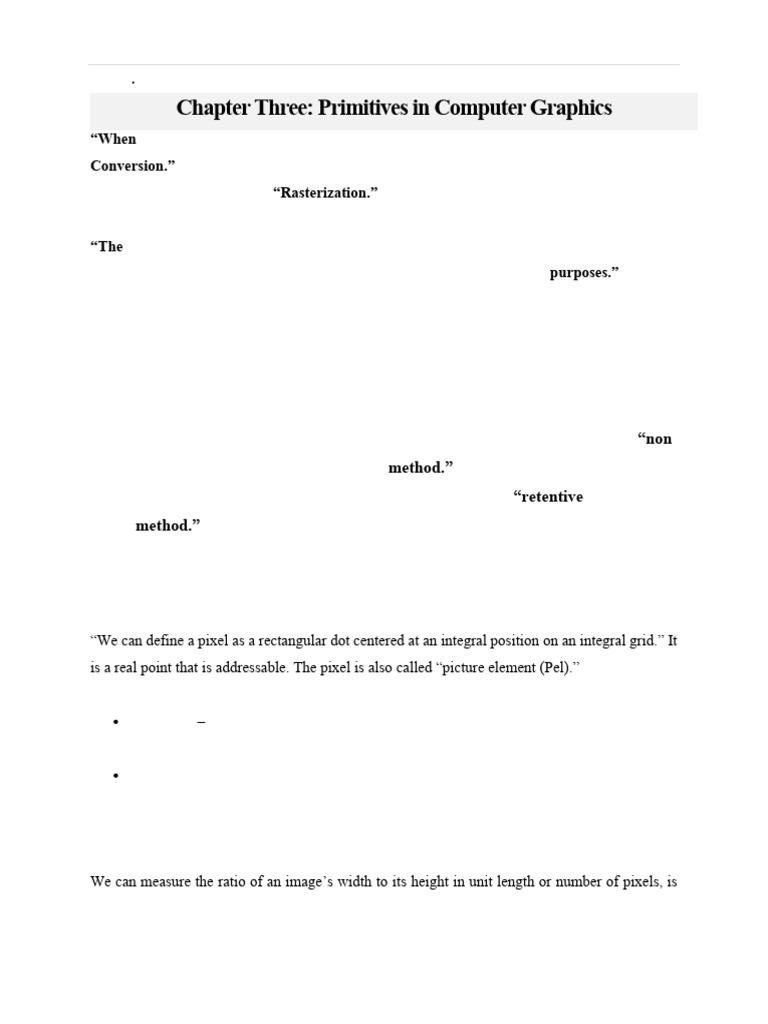 Chapter Two Graphics Output Primitives | PDF | Ellipse | Pixel