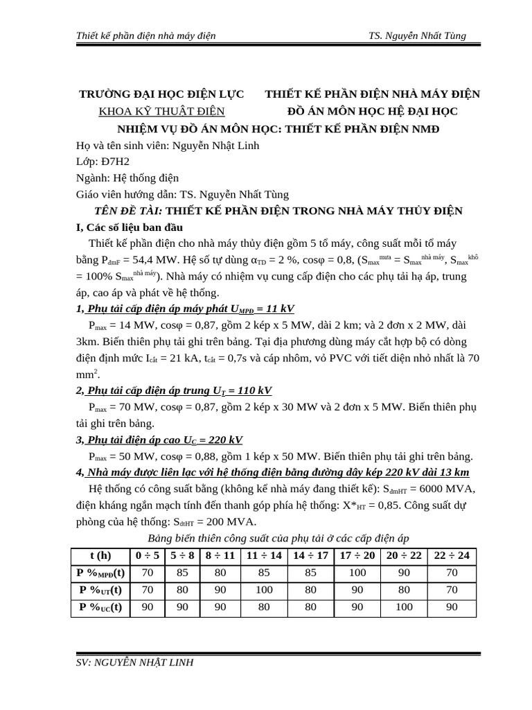 [123doc] - do-an-thiet-ke-phan-dien-trong-nha-may-thuy-dien | PDF
