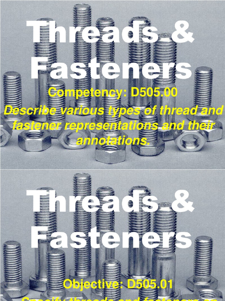 Threads and Fasteners | PDF