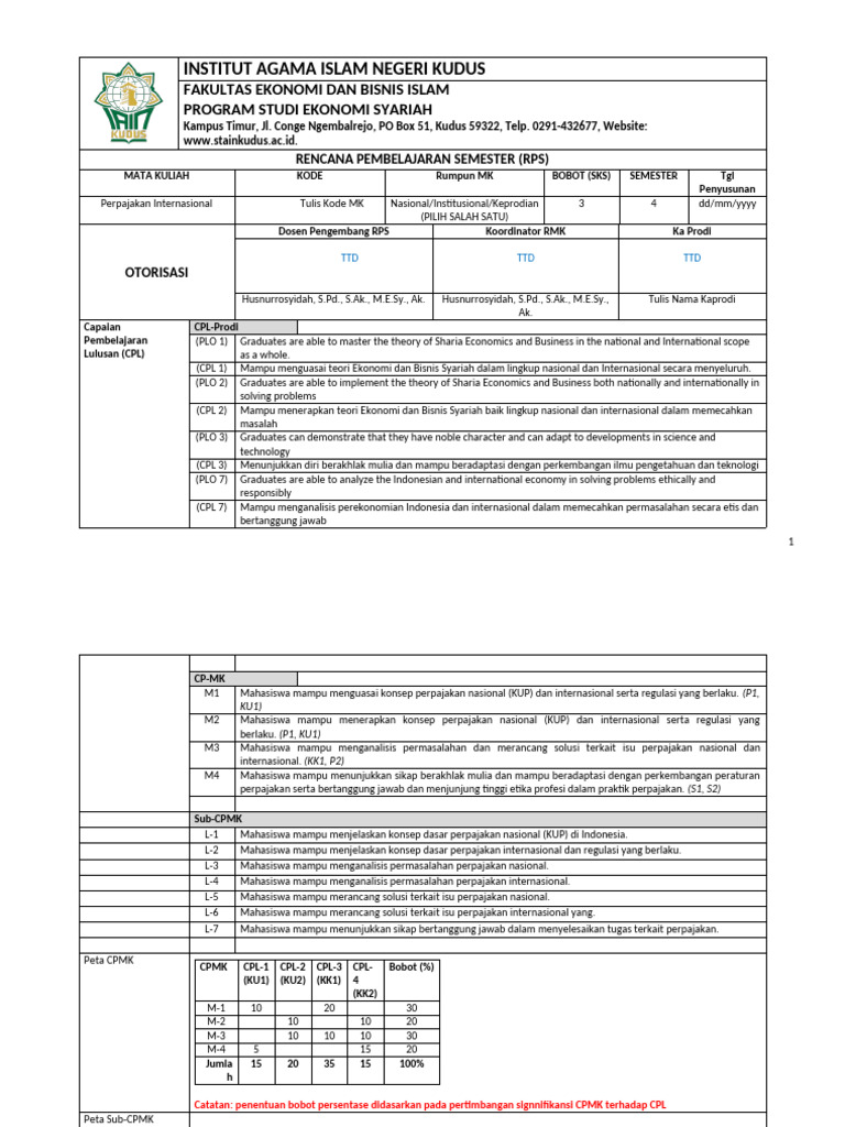 Obe-Rps-Perpajakan Internasional | PDF
