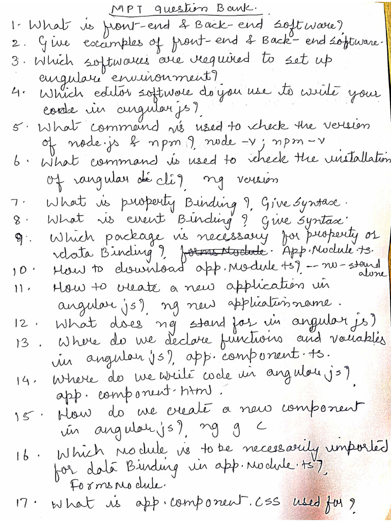 MPT_QUESTION_BANK | PDF