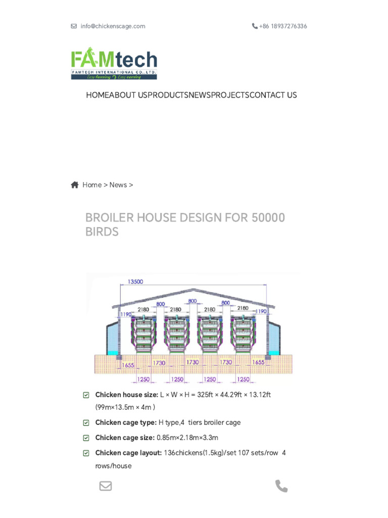 Broiler House Design For 50000 Birds - Poultry House Design | PDF ...