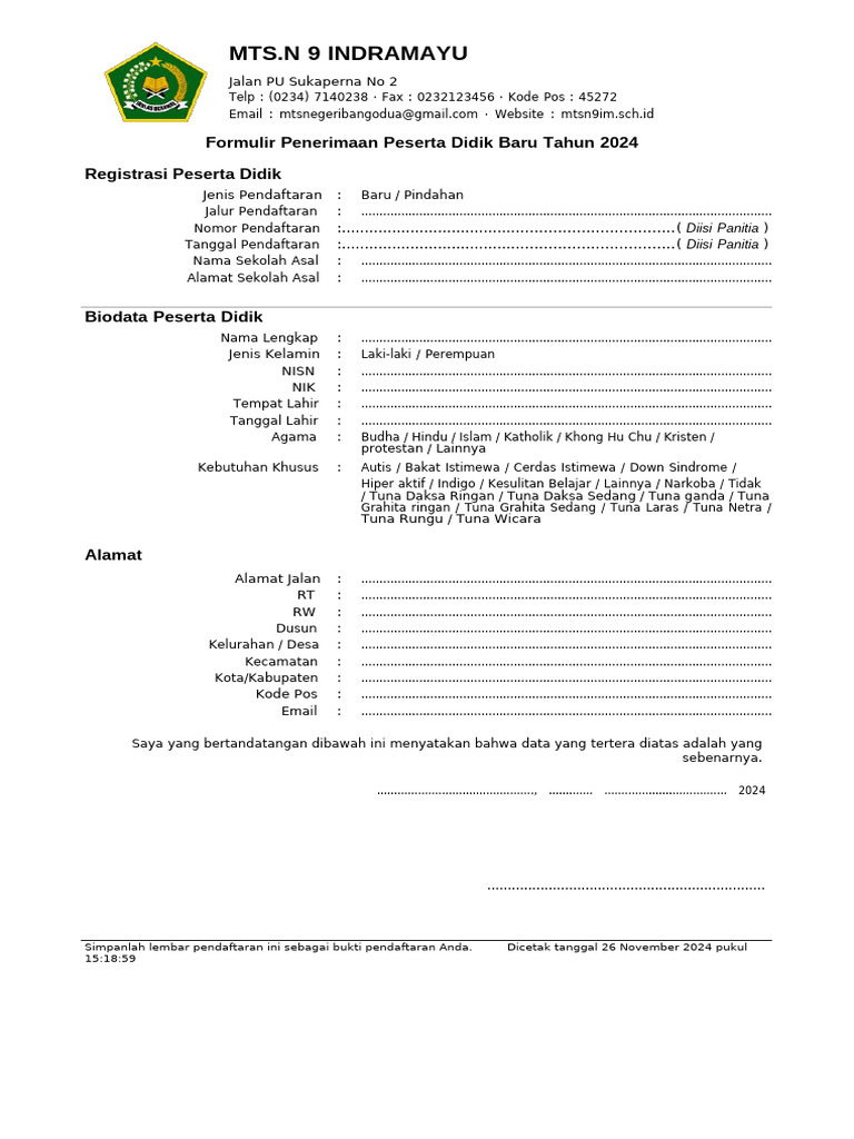 Formulir | PDF