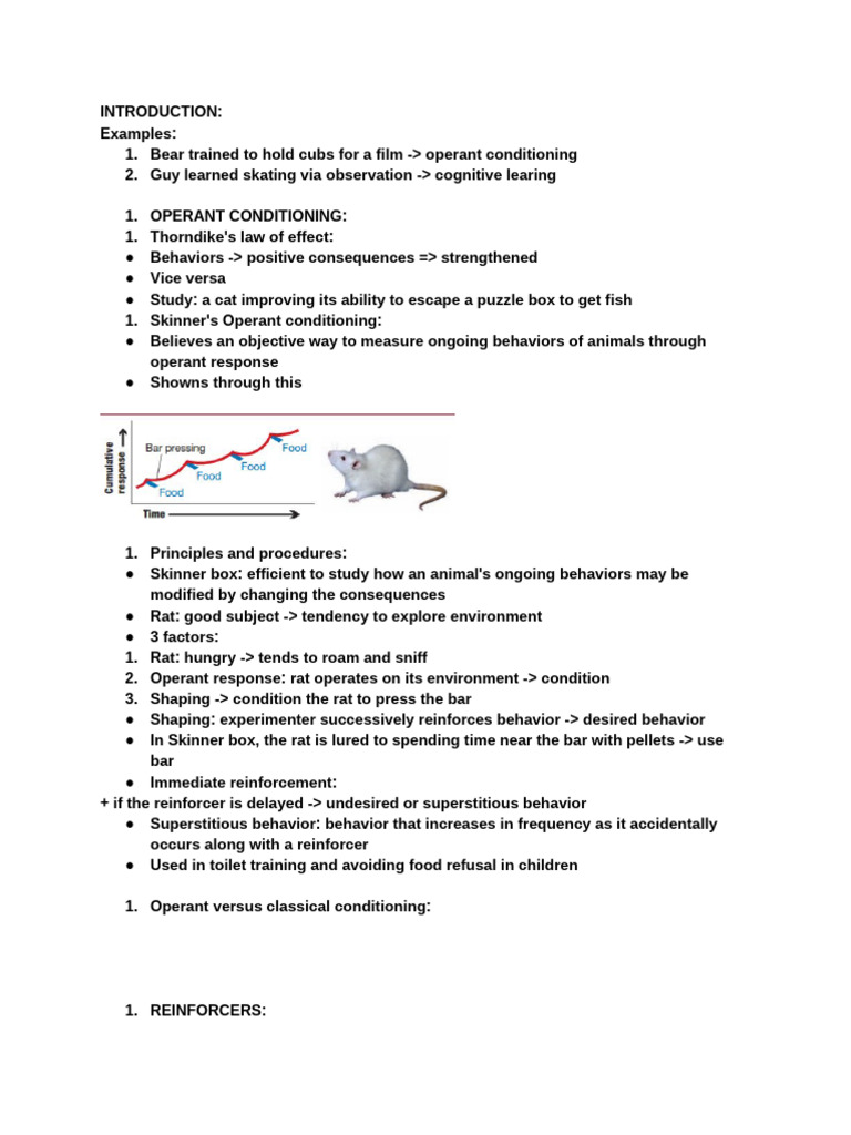 Operant Learning - Psychology | PDF