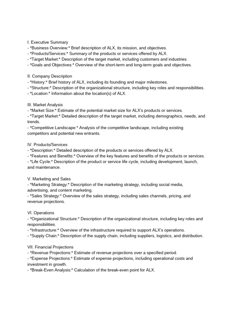 ALX Business Plan Overview and Strategy | PDF | Marketing | Marketing ...