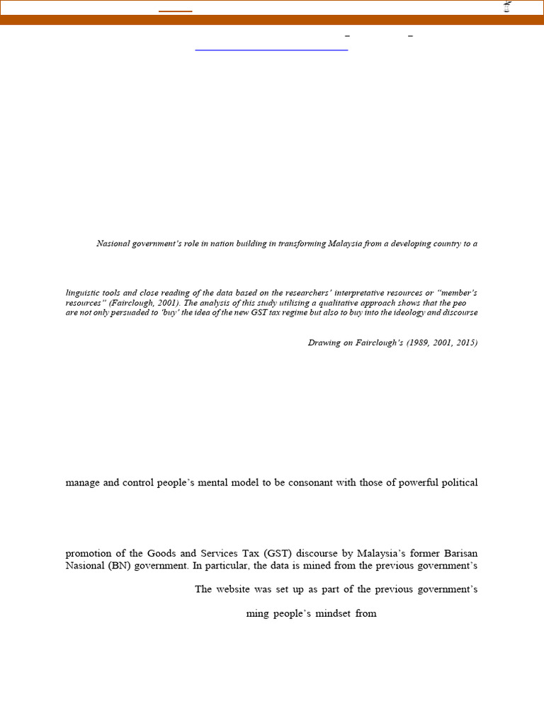 The Discourse of Nation Building in The Goods and Services Tax (GST ...