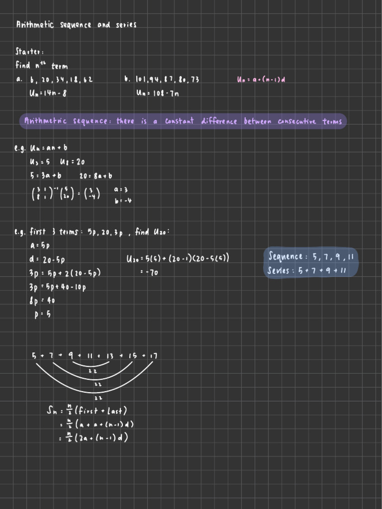 Arithmetic Sequences and Series Explained | PDF | Mathematics ...
