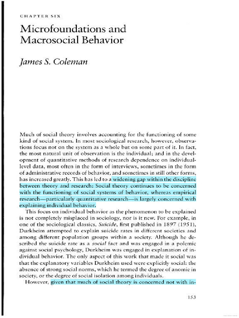 Microfoundations of Macrosocial Behavior | PDF | Émile Durkheim ...