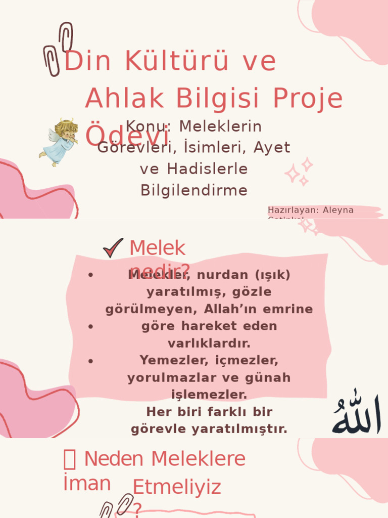 Din Kültürü Ve Ahlak Bilgisi Proje Ödevi - Kopya | PDF