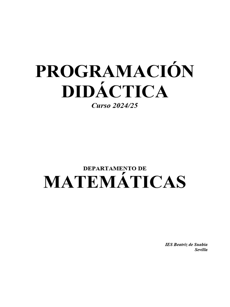 Programacion Matematicas 24 25 | PDF | Ecuaciones | División (Matemáticas)