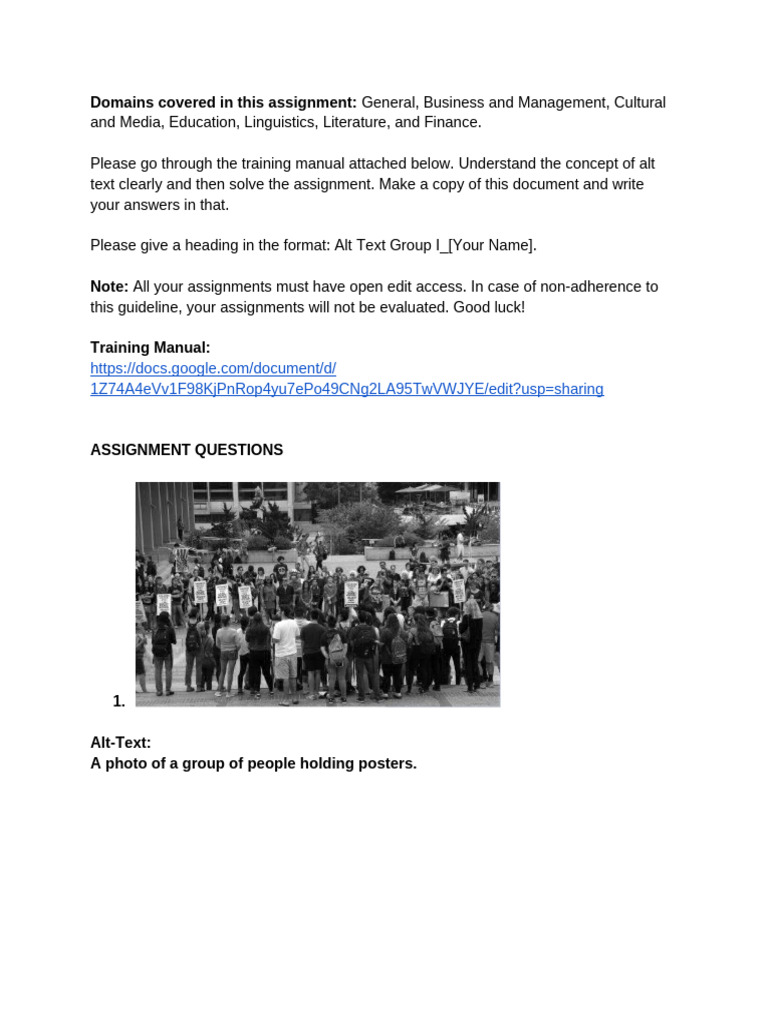 Alt Text Assignment - Group I | PDF