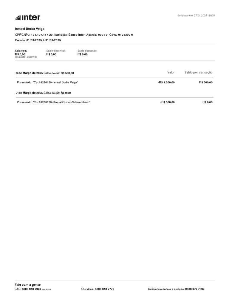 Extrato 01 03 2025 A 31 03 2025 | PDF