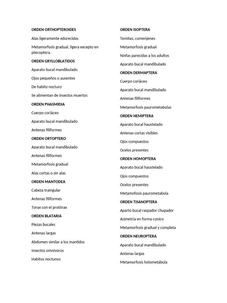 Taxo Examen 2 | PDF | Insectos | Hexapoda