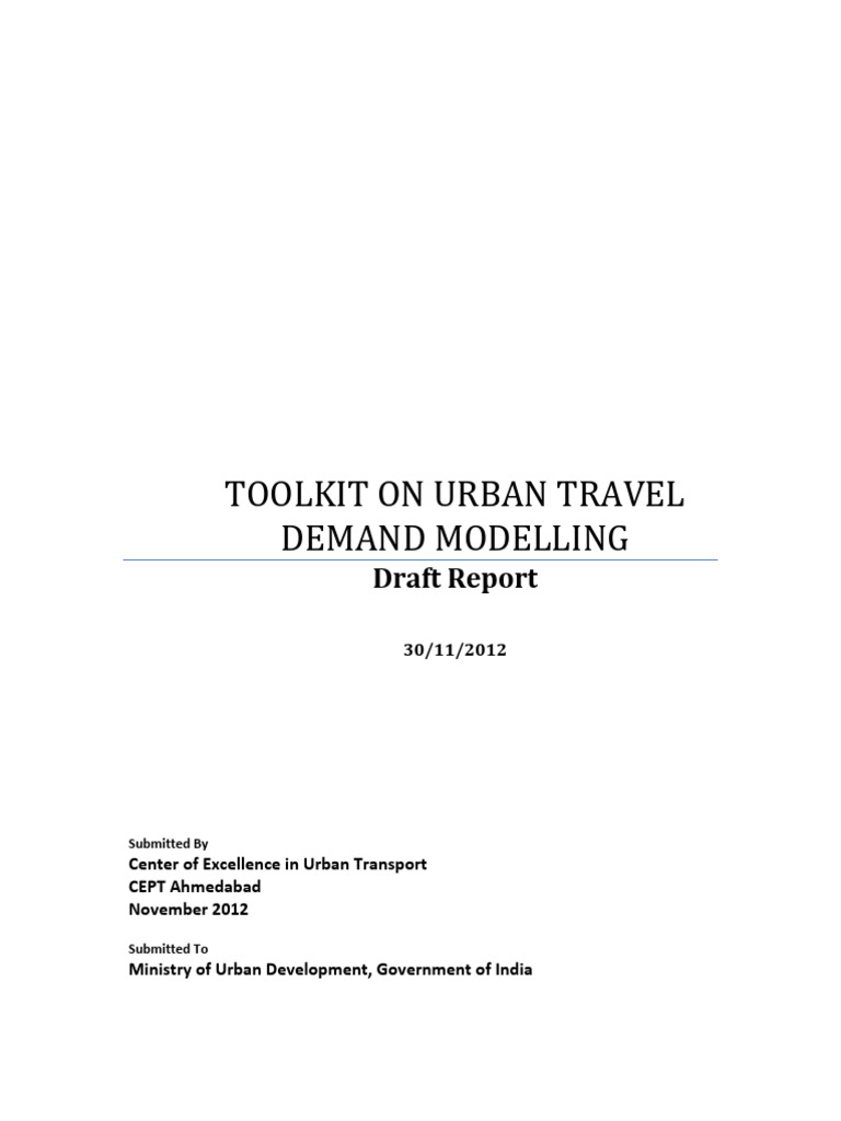 TOOLKIT ON URBAN TRAVEL | PDF | Transport | Forecasting